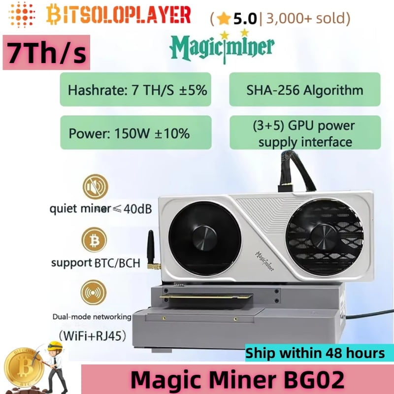 Magic Miner BG02 7Th/s 150w SHA-256 ASIC Bitcoin Solo Miner Dual Mode ...