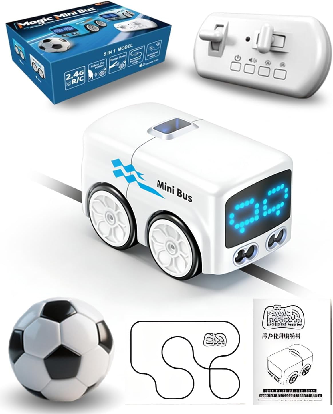 Magic Mini Bus Rc Bus,2026 Upgraded Rc-Controlled with Expression Light ...