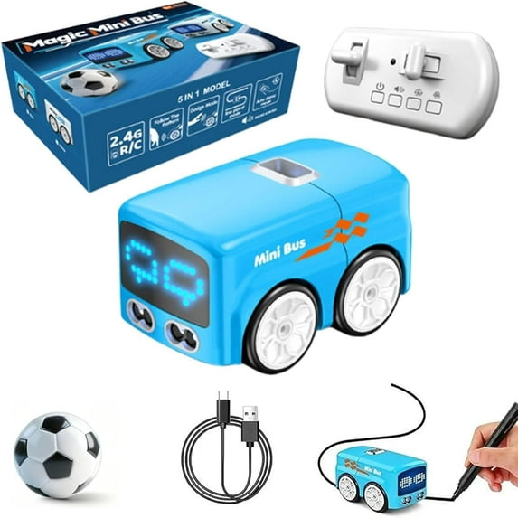 Magic Mini Bus Toy, 2026 New Remote Control City Buses, Auto-Avoidance ...