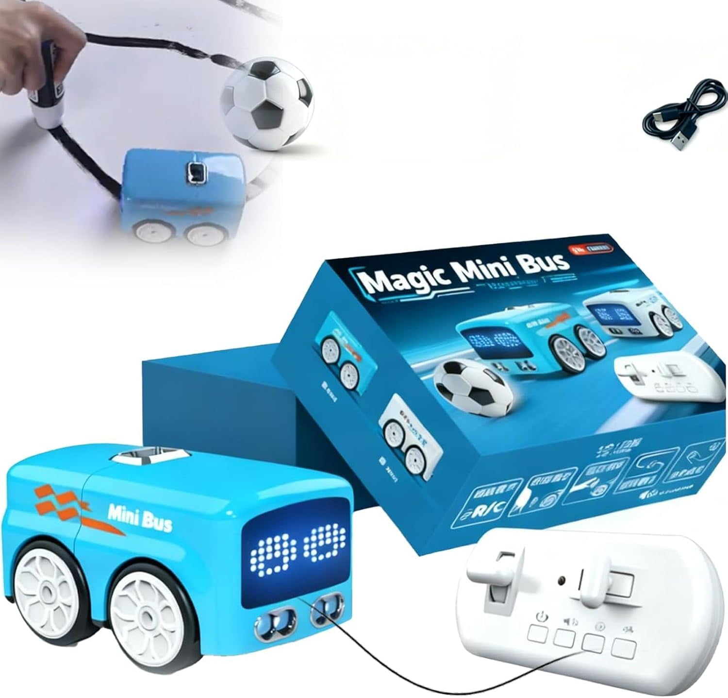 Magic Mini Bus Toy, RC-Controlled with Auto Expressions & 4 Play Modes ...