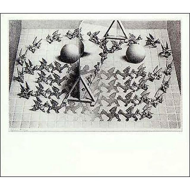 Magic Mirror Laminated Poster by M.C. Escher (26 x 22) - Walmart.com
