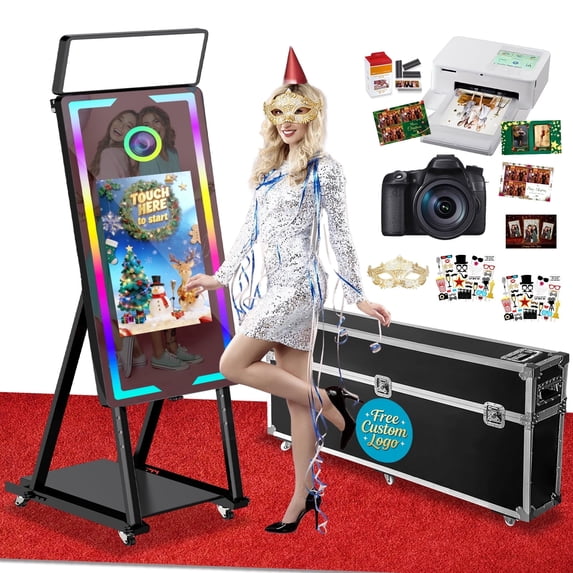 Magic Mirror Photo Booth, 40'' Mirror Photo Booth with Camera and ...