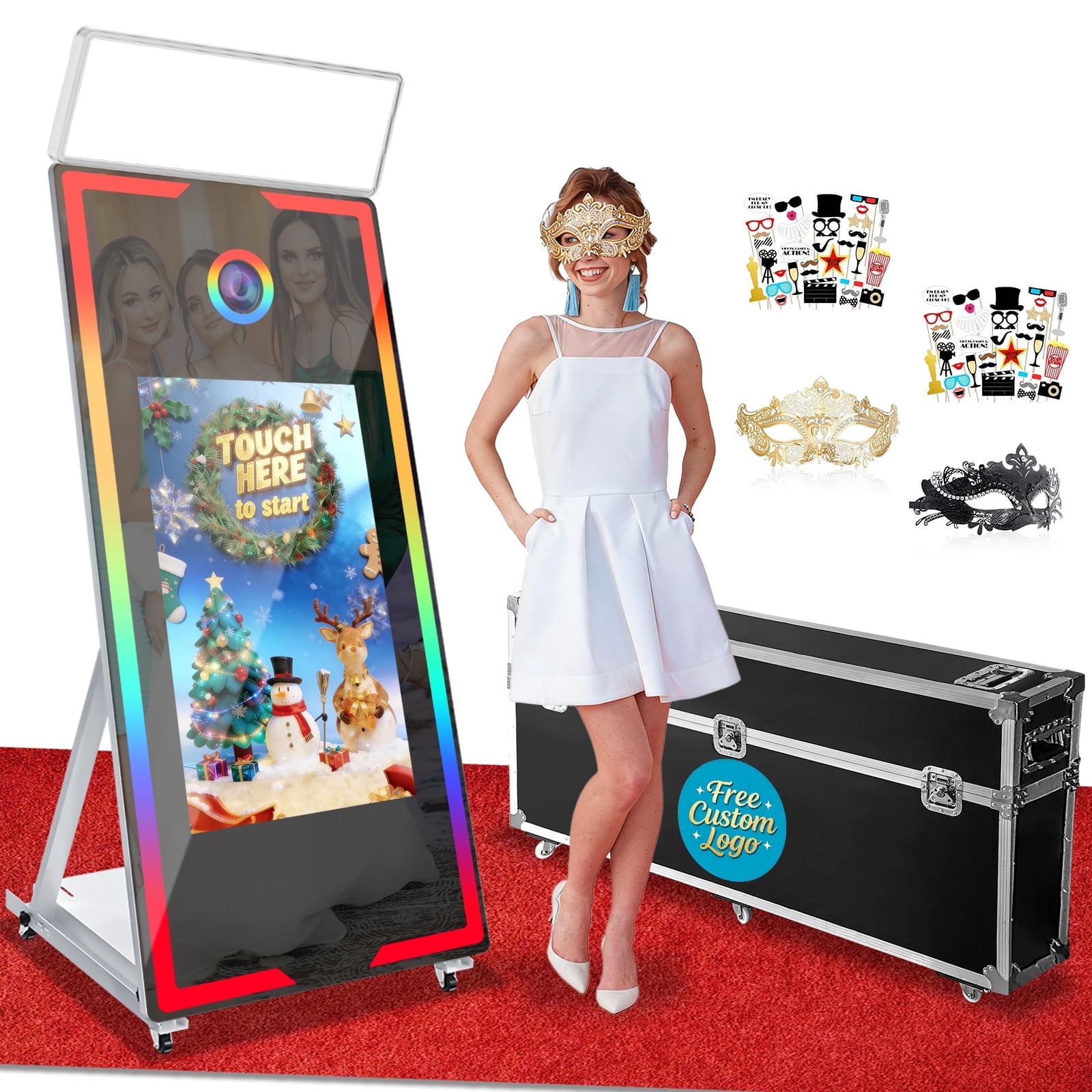 Magic Mirror Photo Booth, 65'' Mirror Photo Booth, 32'' Interactive ...