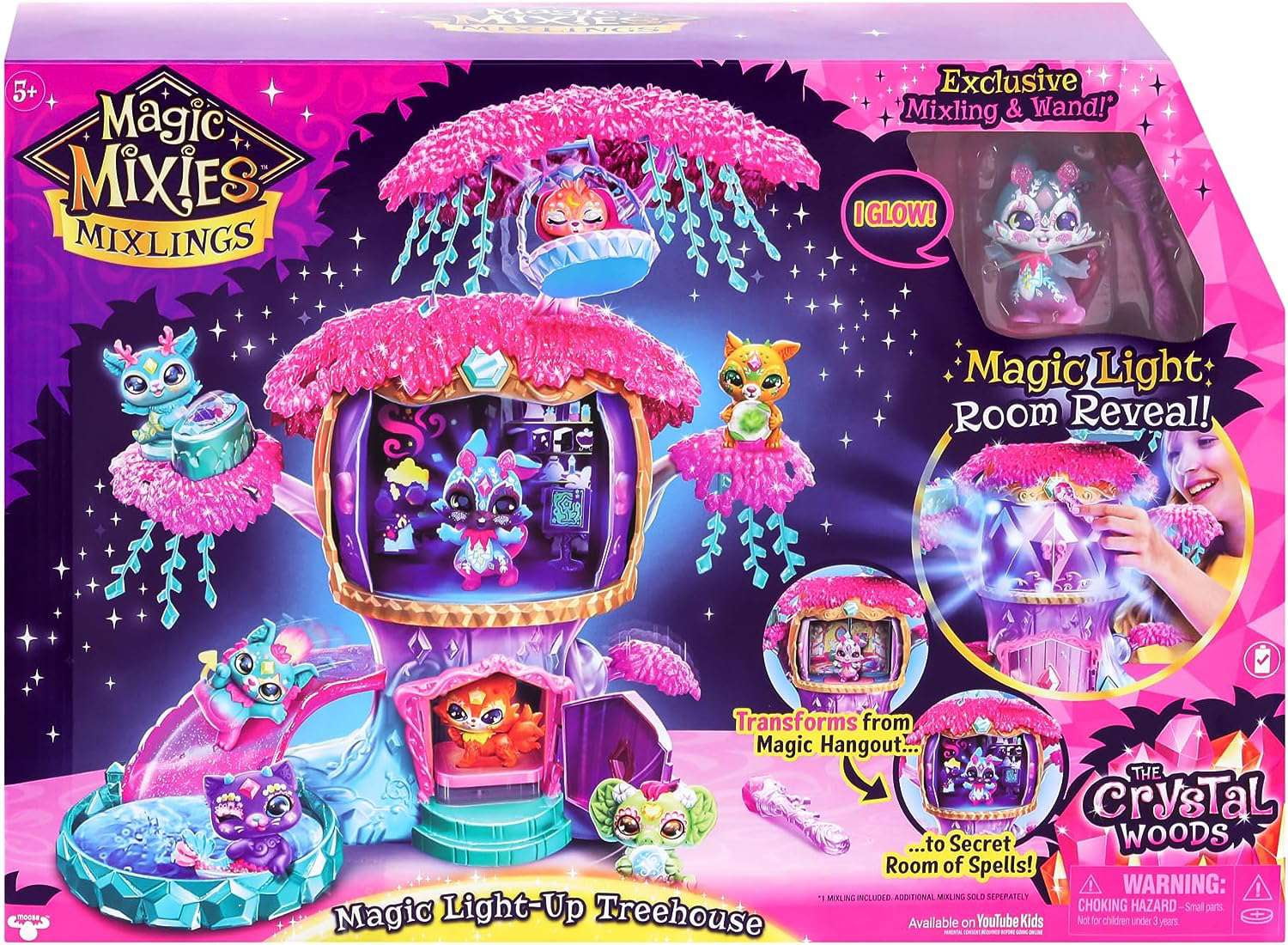 Magic Mixies The Crystal Woods Magic Light-Up Treehouse Playset ...