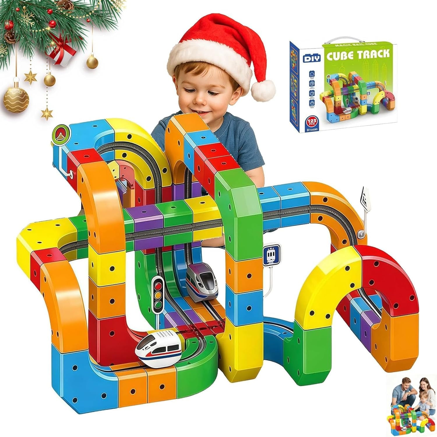 Magic Monorail Train Set 123PCS, Electric 3D Gravity-Defying Tracks ...