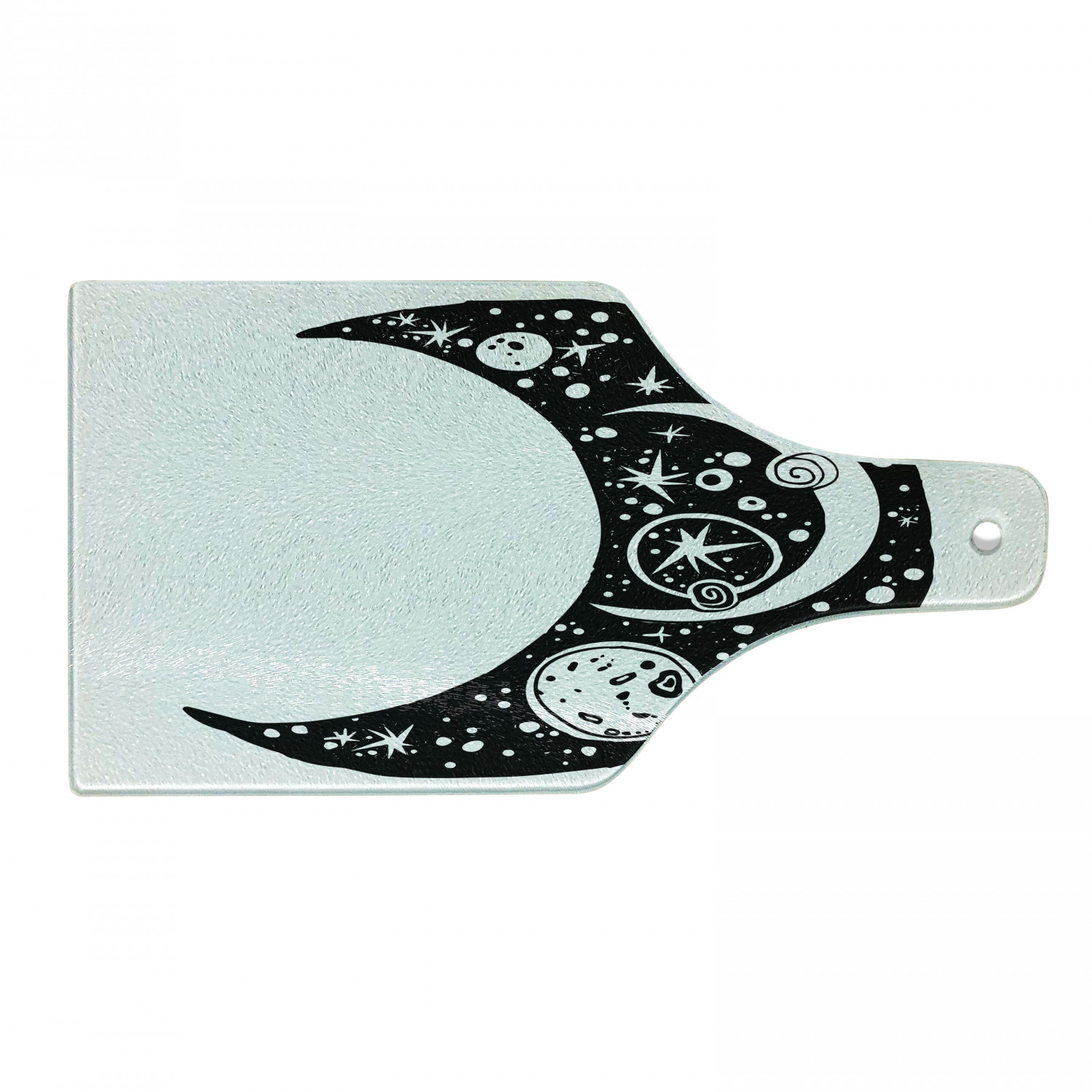 Magic Moon Cutting Board, Creative Monochrome Illustration of Crescent ...