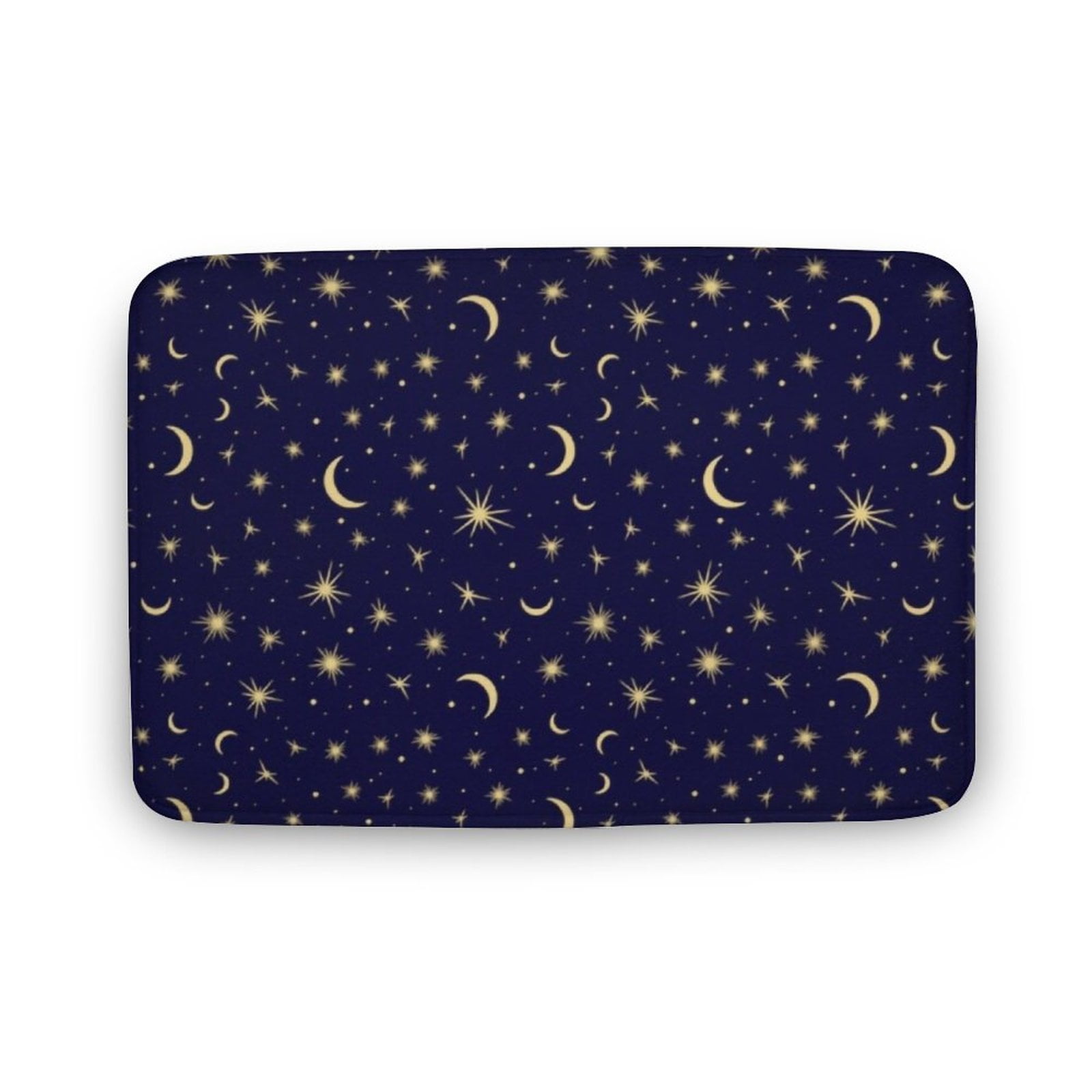 Magic Moons and Stars Bath Mat navy Blue and Gold Celestial Bath Mat ...
