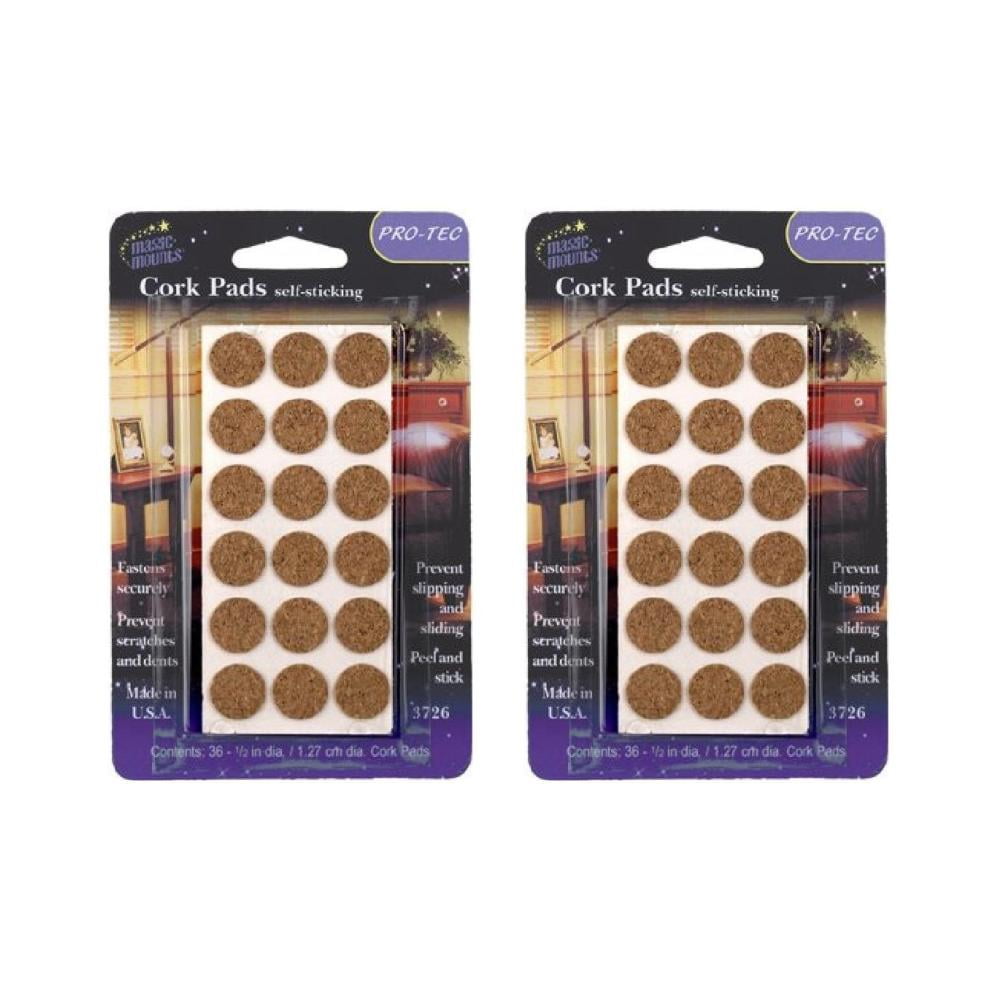 Magic Mounts Cork Pads Self Sticking Round Surface Protectors 36 Count ...
