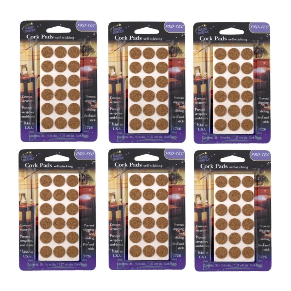 Magic Mounts Cork Pads Self Sticking Round Surface Protectors 36 Count ...