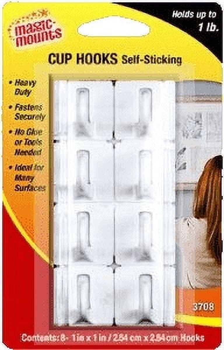 Magic Mounts Cup Hooks (8) 1"x1" hooks (white) - Walmart.com