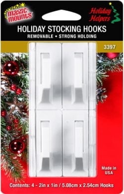 Magic Mounts Holiday Helpers Removable Stocking Hooks--WHITE - Walmart.com