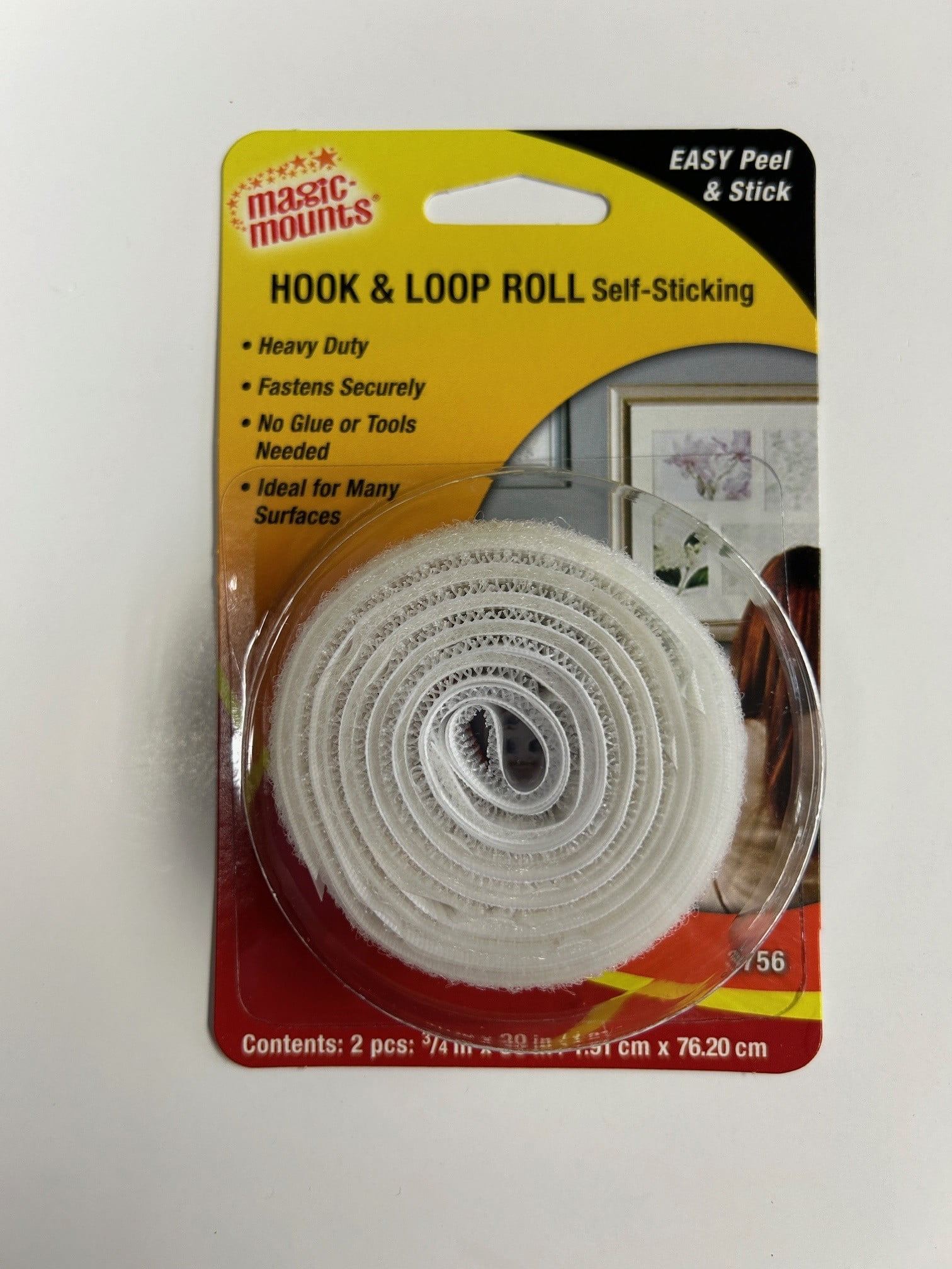 Magic Mounts Hook & Loop Roll Self-Sticking 3/4" x 30" White 2 packs ...