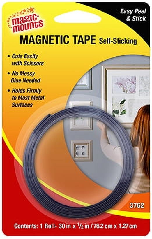 Magic Mounts Magnetic Tape Self-Sticking 1 roll 1/2" x 30" 2 pack ...