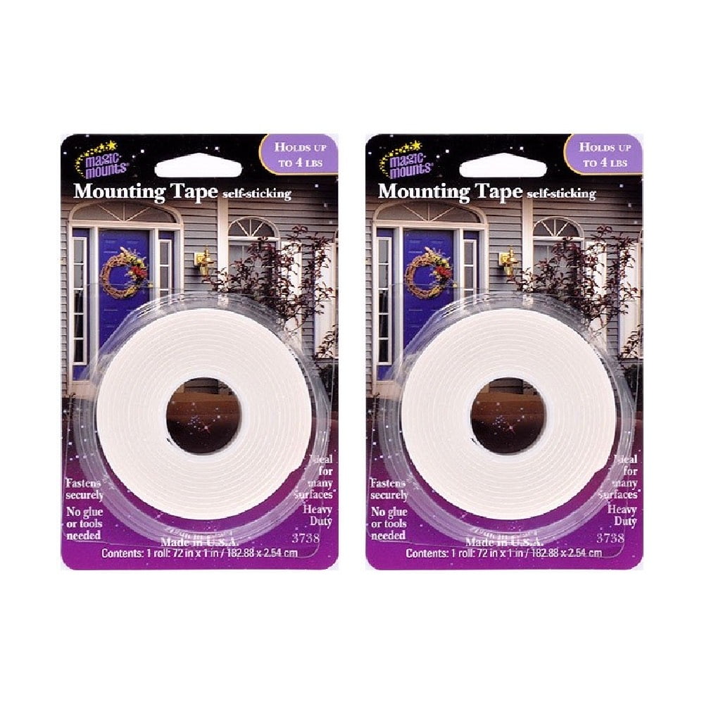 Magic Mounts Mounting Tape Adhesive Heavy Duty Permanent Bond 72 x 1 in ...
