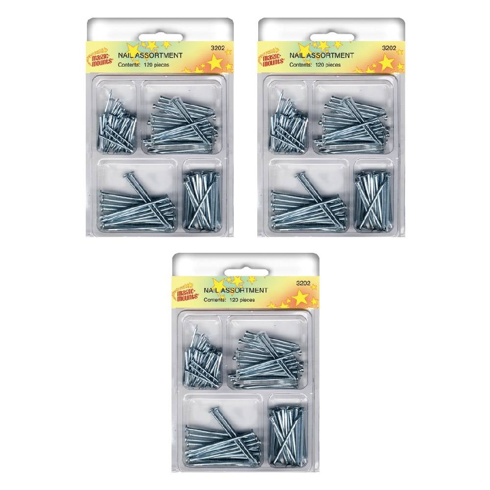 Magic Mounts Nail Assortment 3202 Assorted Sizes Picture Hanging Nails ...