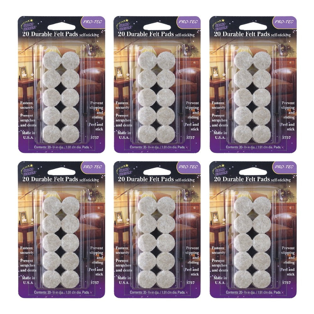 Magic Mounts Pro-Tec Felt Pads Protectors Round Adhesive 20 Count, 6 ...