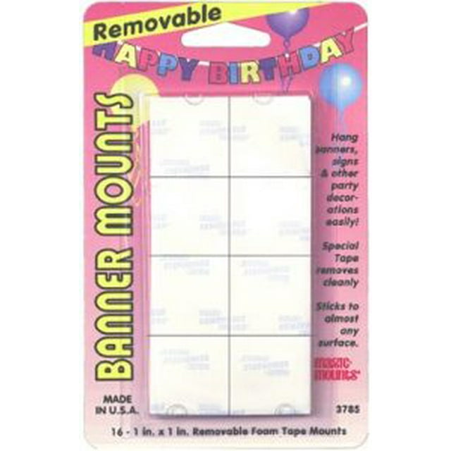 Magic Mounts Removable Banner Mounts 16 1"x1" adhesive tabs 2 pack ...