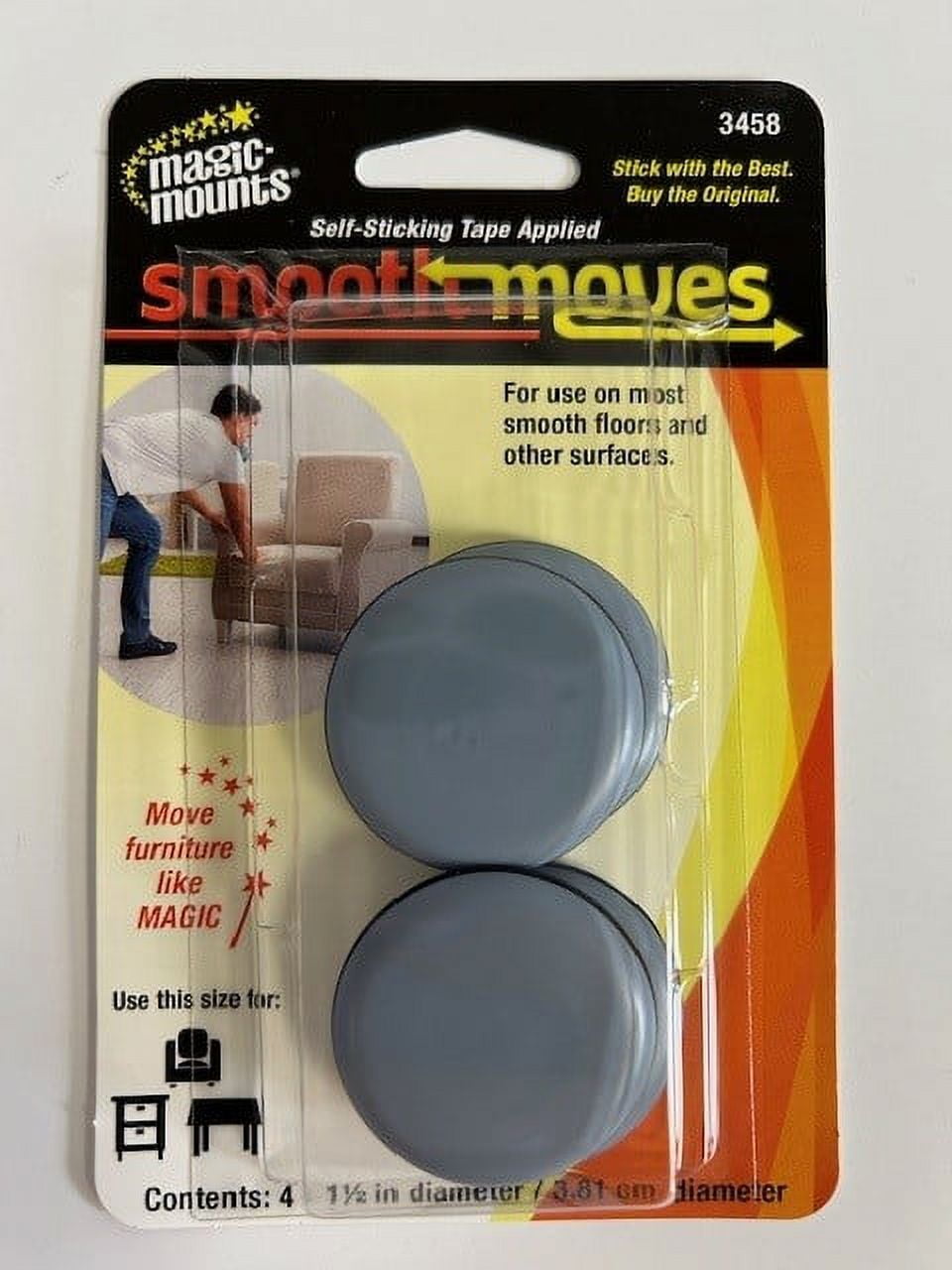 Magic Mounts Smooth Moves Self-Sticking Tape Applied Move Furniture ...