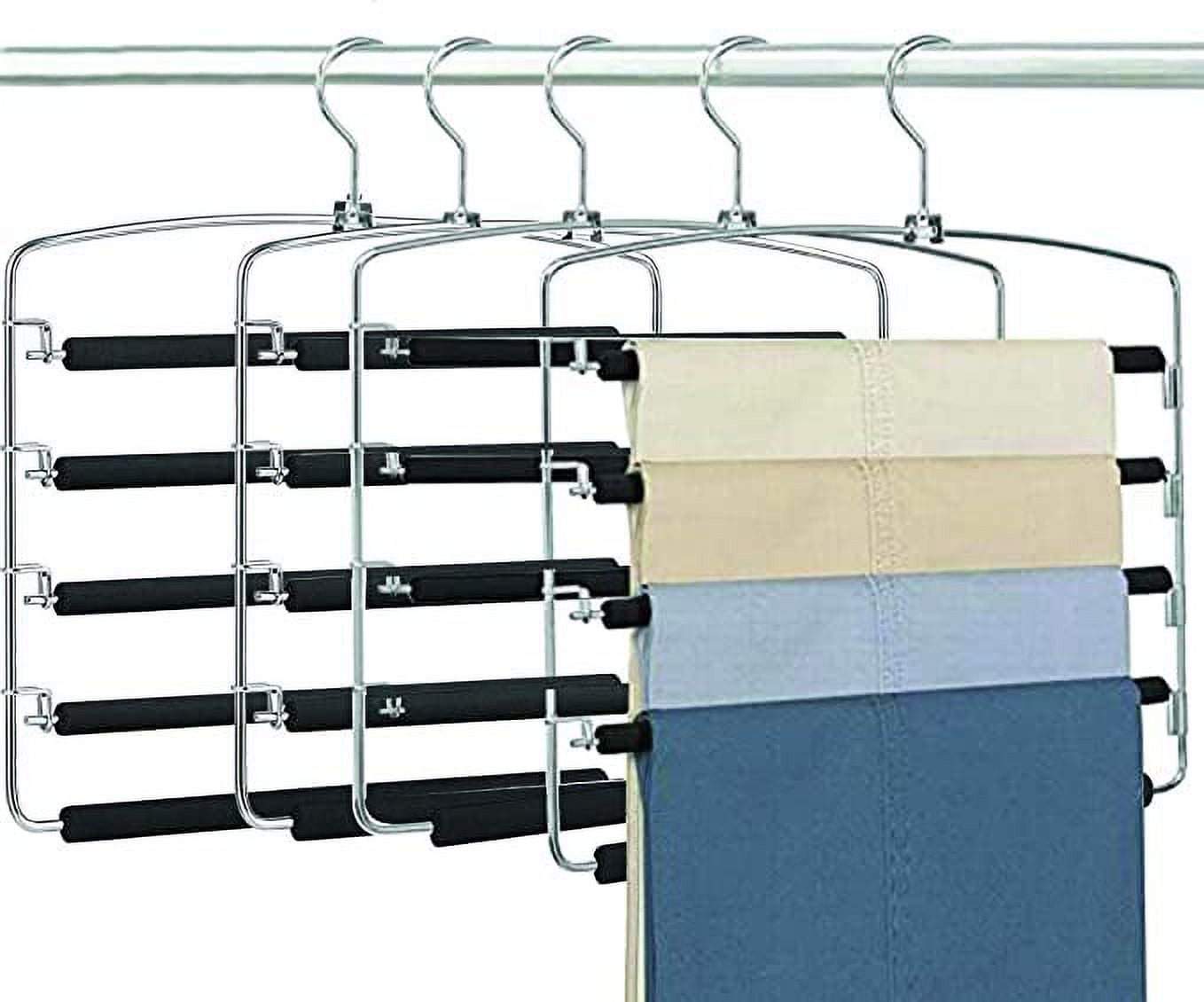 Multi Pants Trousers Hangers Smart Closet Saver Pack of 4 – Heavy-Duty ...