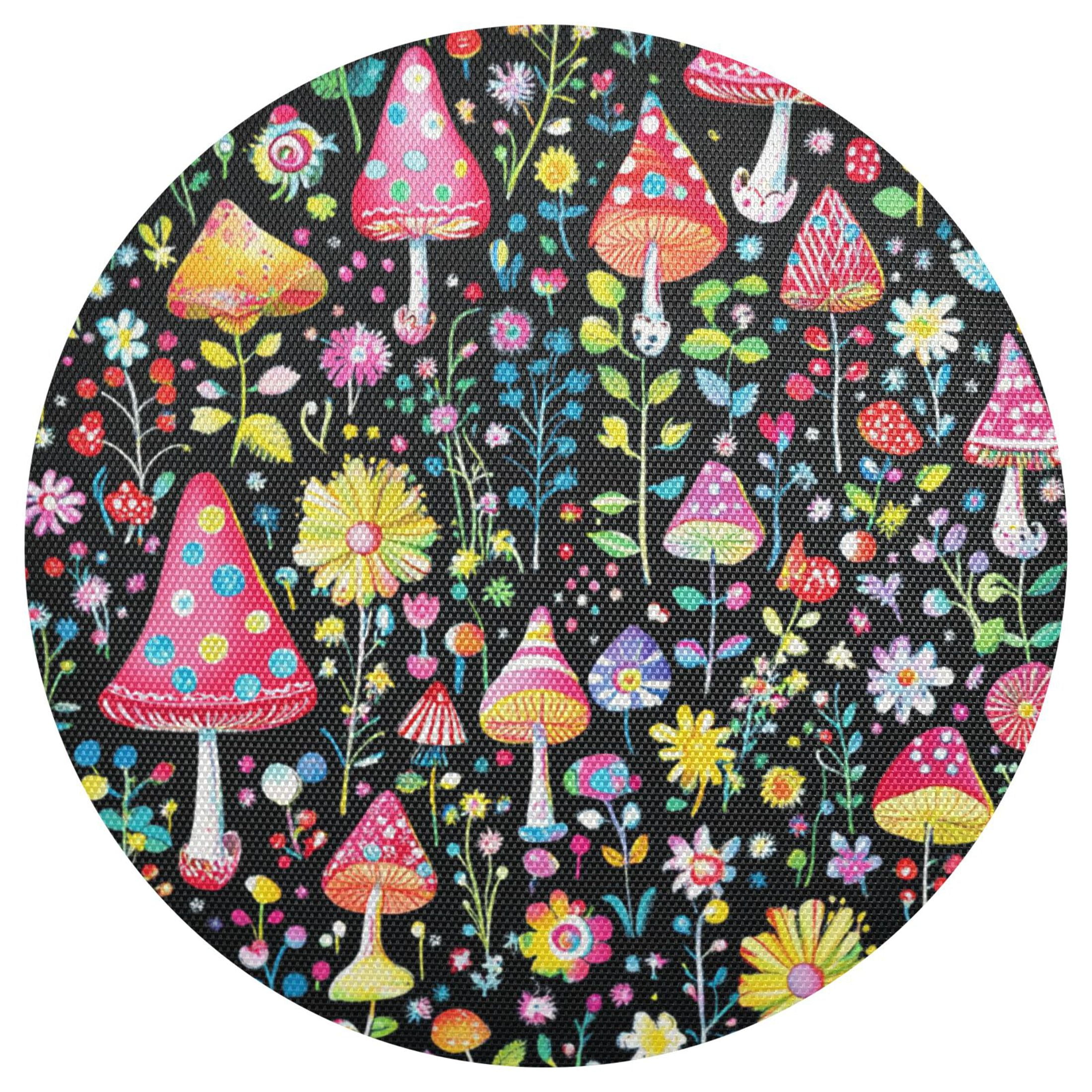 Magic Mushroom 4-Piece 15.4in Heat-Proof PVC Plate Mats, Easy Cut and ...
