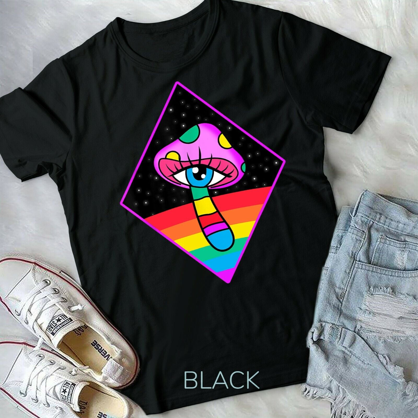 Magic Mushroom Eye Trippy Psychedelic Psychonaut - Unisex Form T-Shirt ...