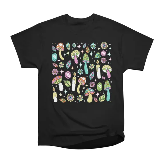 Magic Mushroom Forest Pattern T-Shirt Tee Gift For Him Merch For Her ...