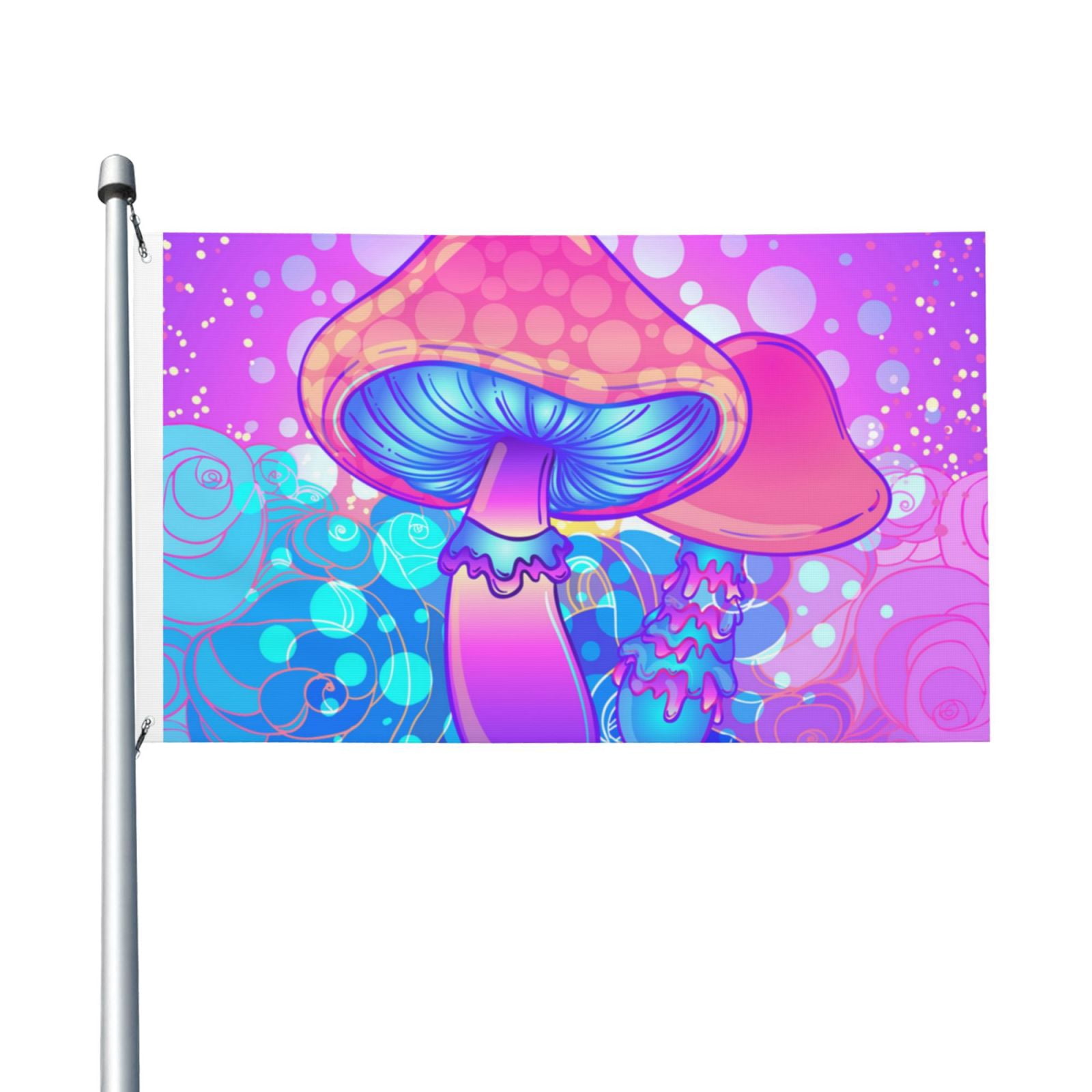 Magic Mushroom Geometry Psychedelic Flag 3X5 Ft Garden Yard House Flags ...