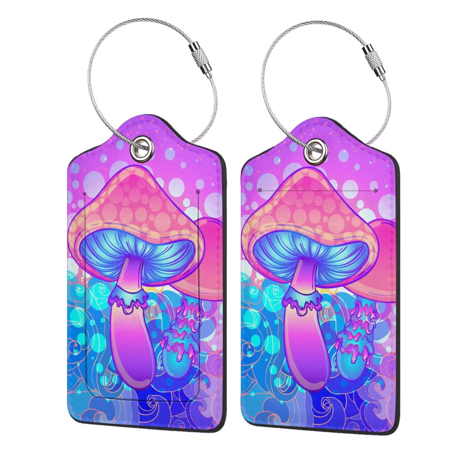 Magic Mushroom Geometry Psychedelic Luggage Tag for Suitcase 2 Pack ...