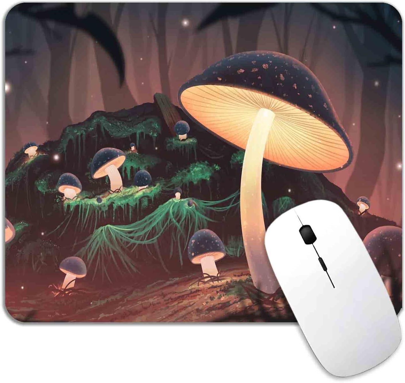 Magic Mushroom Mouse Pad, Forest Mousepad, Waterproof Anti-Slip Rubber ...
