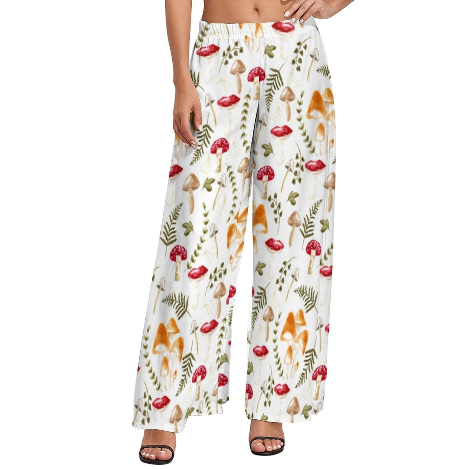 Magic Mushroom Pants Hipster Print Casual Wide Leg Pants Female Big ...