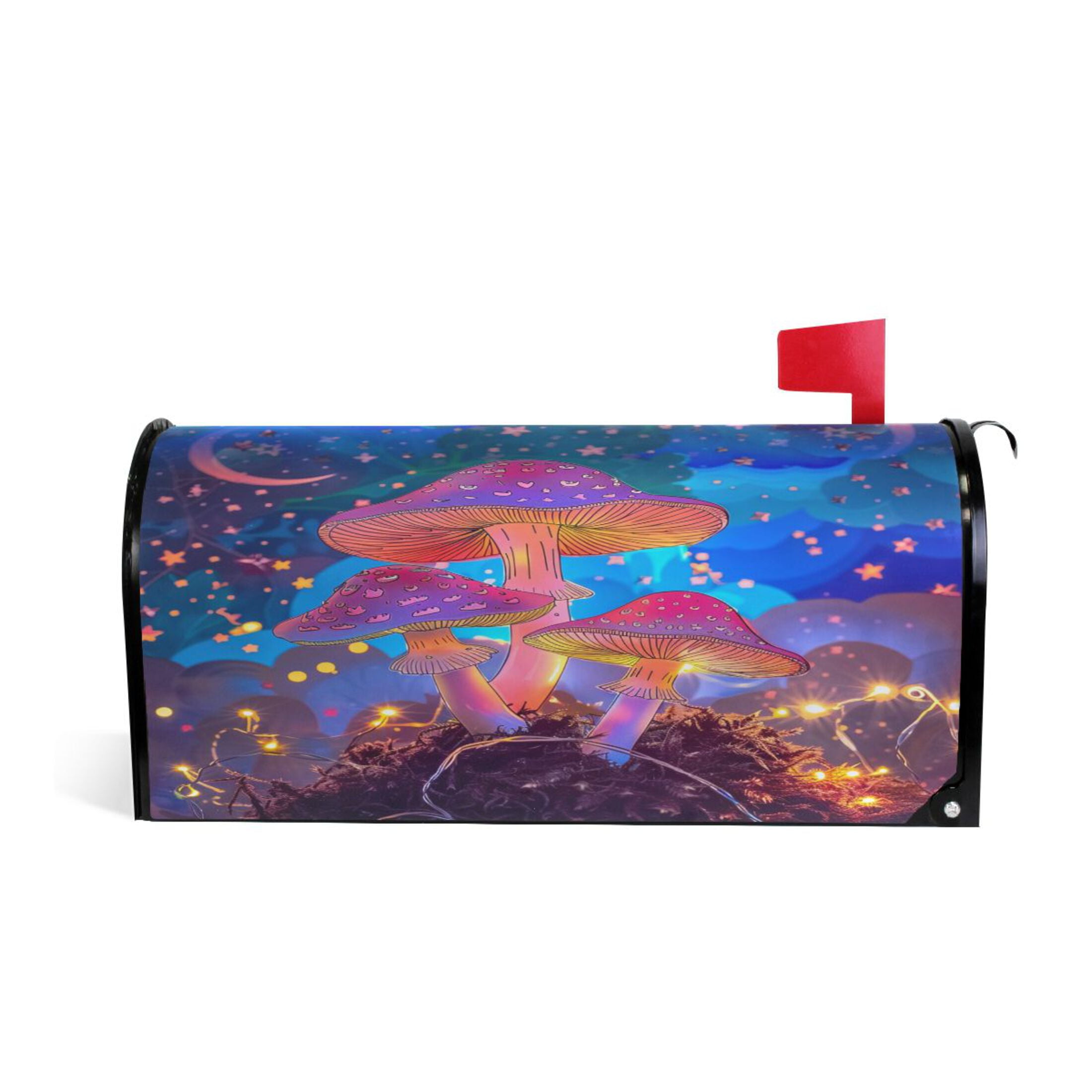 Magic Mushroom Stars Moon Magnetic Mailbox Covers Post Box Wraps Garden ...