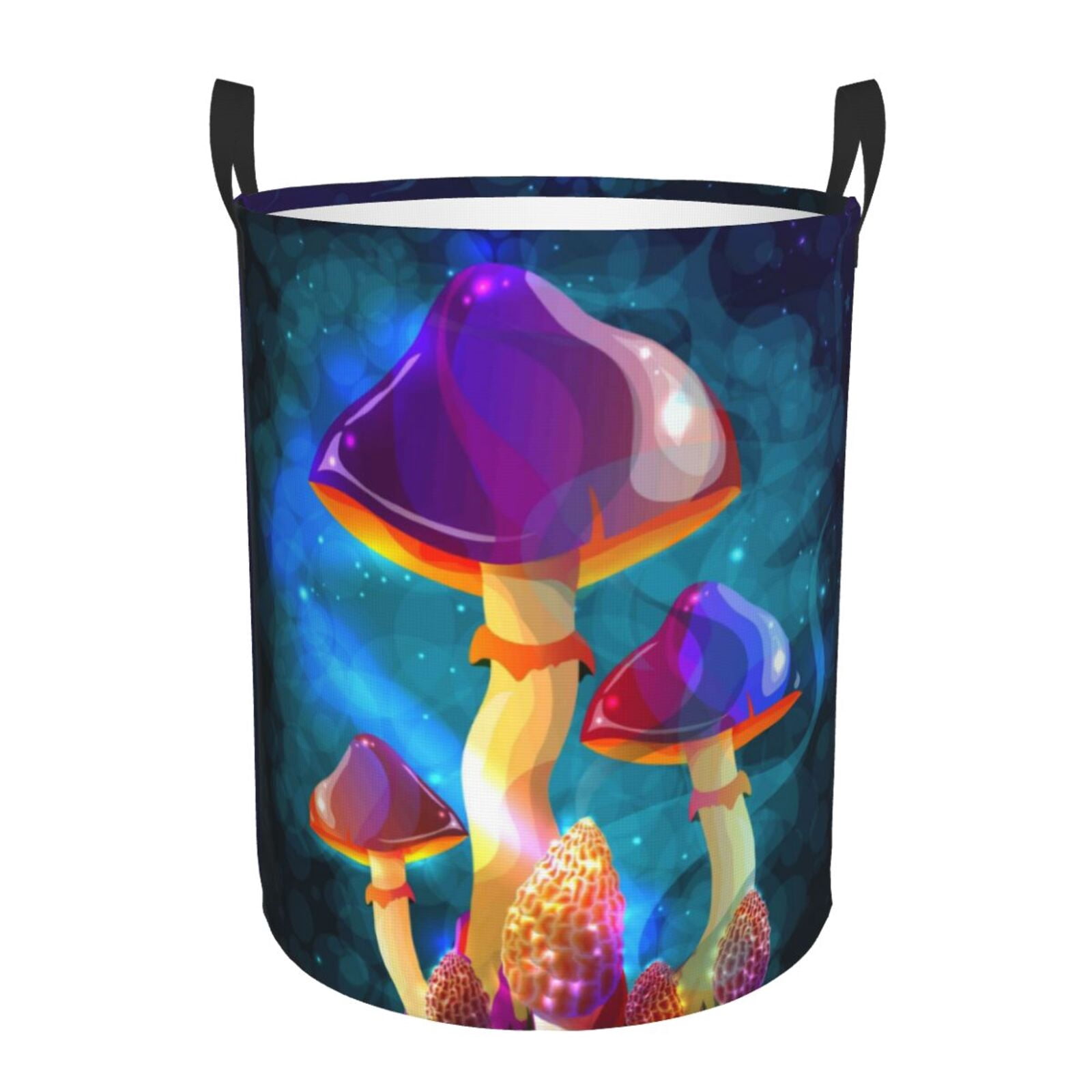 Magic Mushrooms (2) Round Laundry Basket, Laundry Hamper with Handle ...