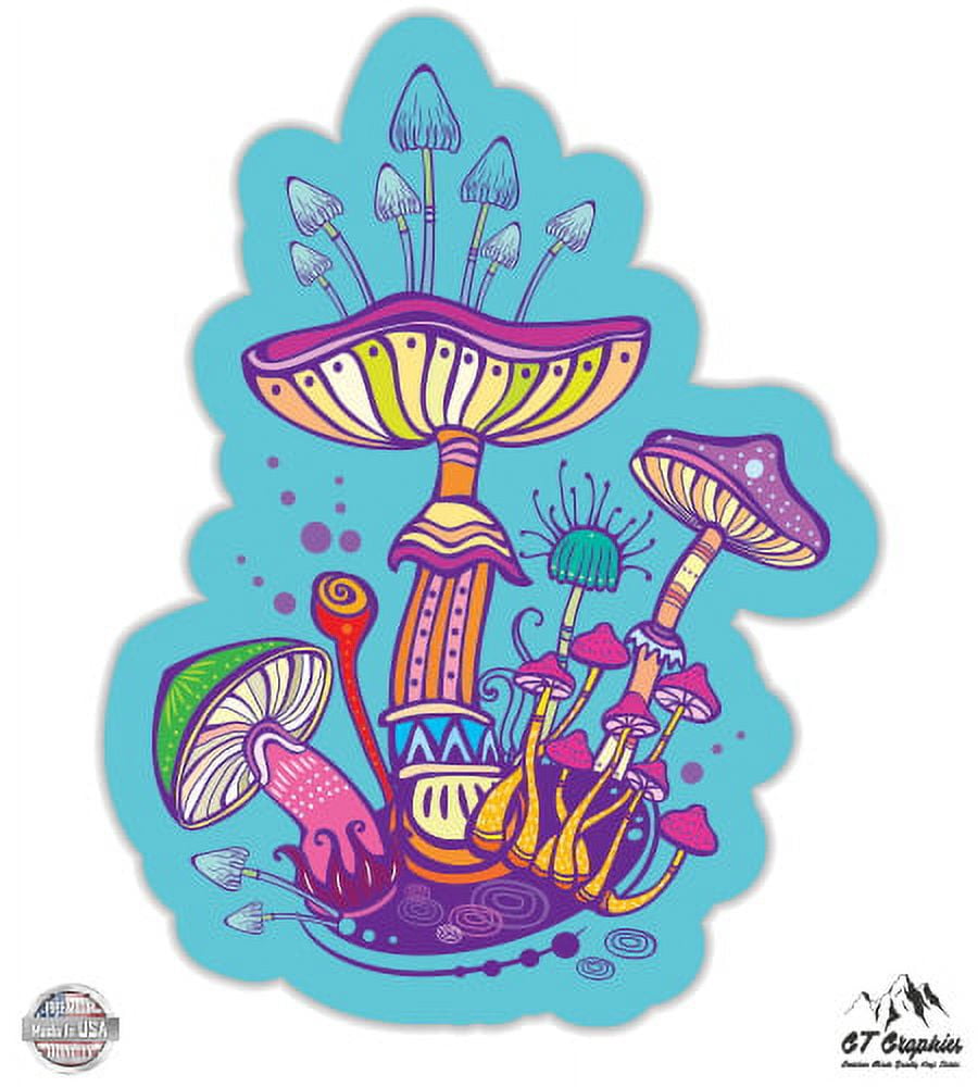 Magic Mushrooms - 3" Vinyl Sticker - For Car Laptop I-Pad Phone Helmet ...