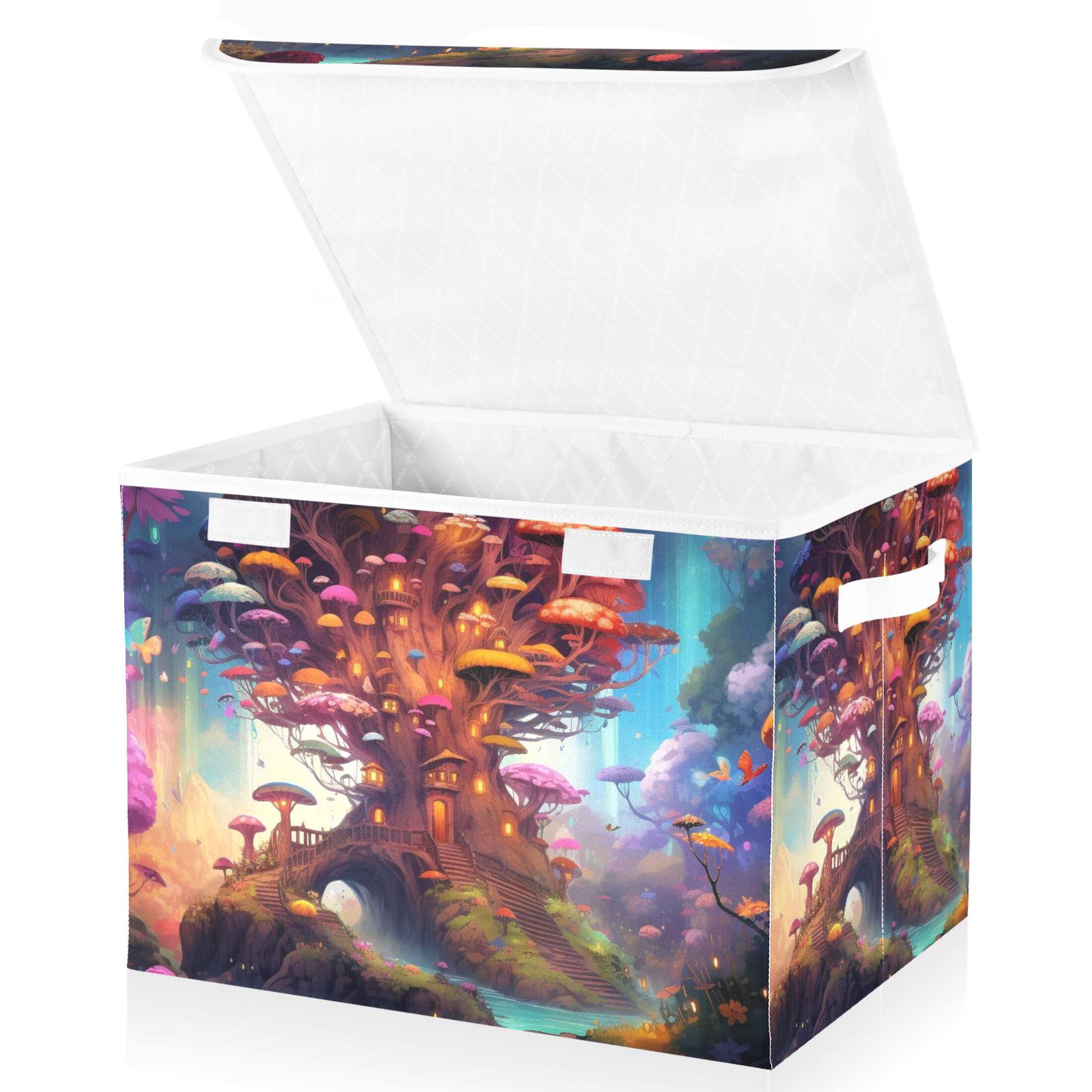 Magic Mushrooms Large Lidded Bin Foldable Storage Baskets Boxes Cubes ...