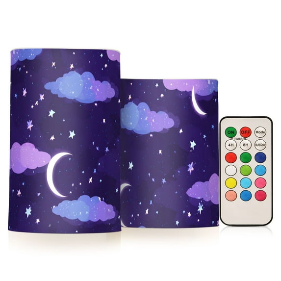 Magic Night Clouds Flameless LED Candle Set with Remote, Battery ...
