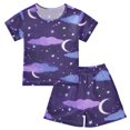 Magic Night Clouds Summer Pajama Set Soft Cotton Short Sleeve Sleepwear ...
