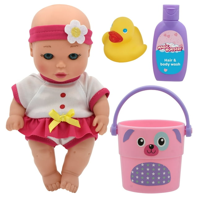 Magic Nursery: Love Buckets - Bath Safe 8" Baby Doll Playset, New ...