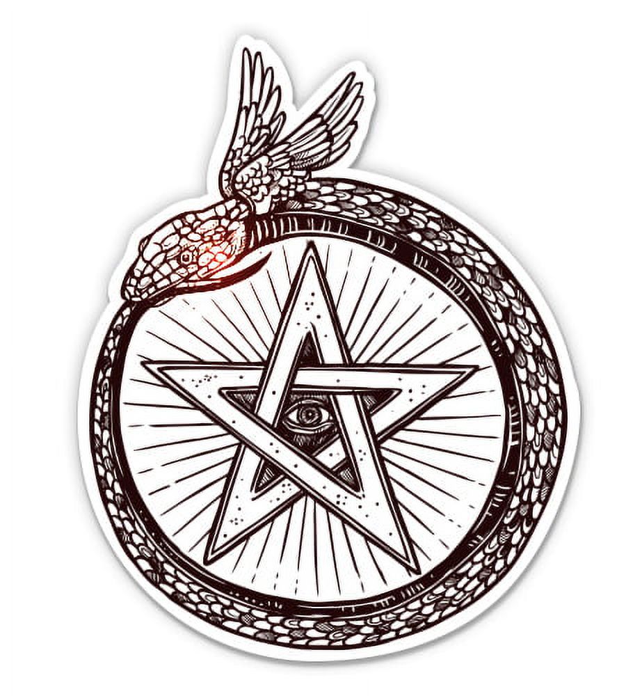 Magic Occult Snake Ouroborus - 8" Vinyl Sticker - For Car Laptop I-Pad ...