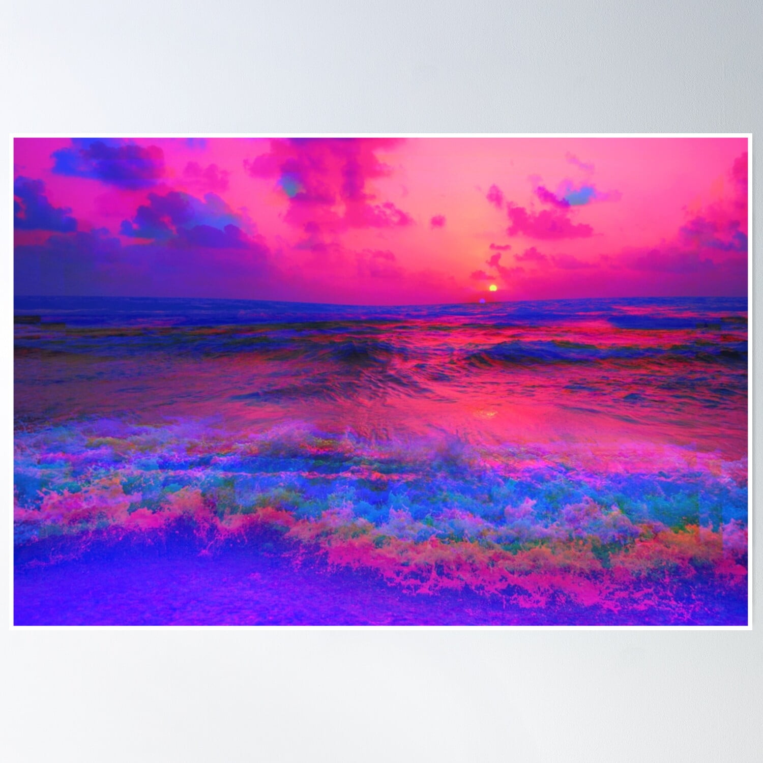 Magic Ocean Sunset Poster Wall Art, Modern Wall Decor, 8x12 UNFRAMED ...