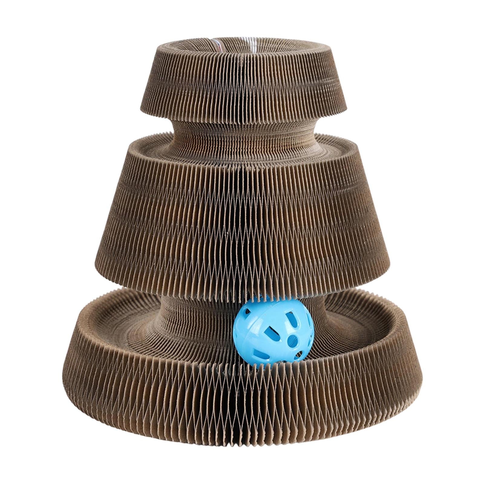 Magic Organ Cat Scratcher Toy - Foldable Cardboard Scratcher with Bell ...