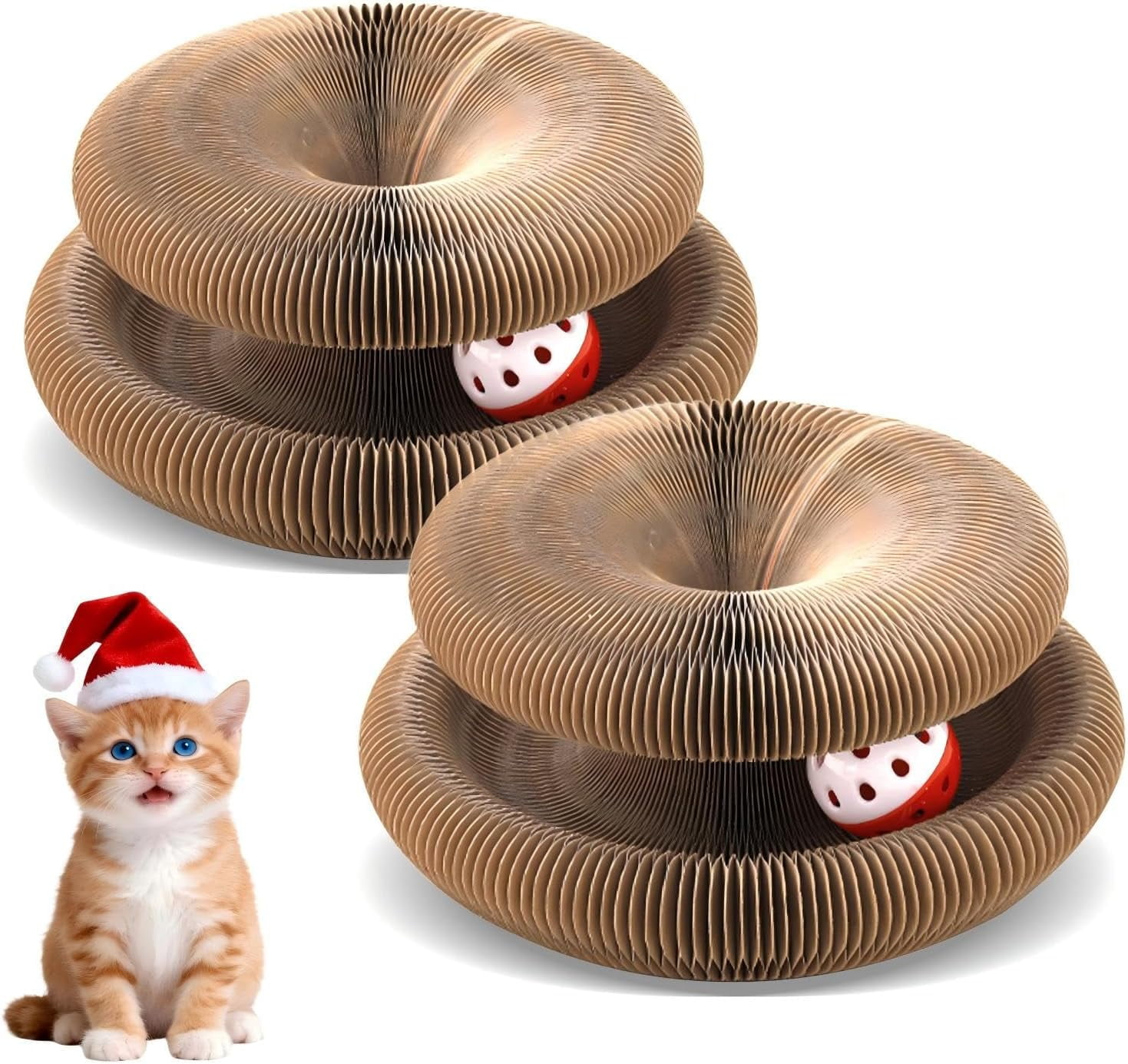Magic Organ Cat Scratching Board with Bell-Ball, Durable Foldable ...