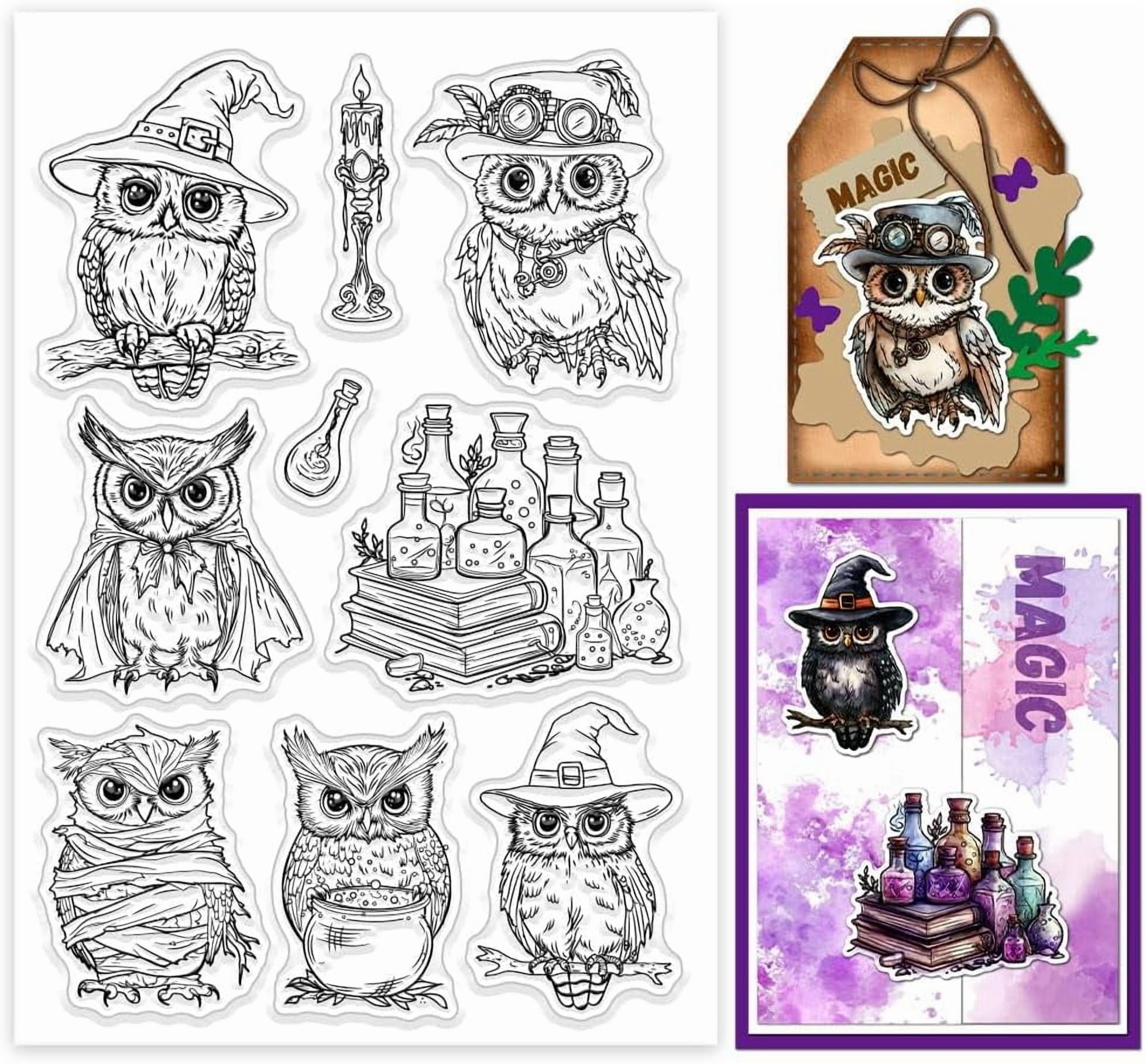 Magic Owl Clear Stamps Potion Bottle Witch Hat Silicone Clear Stamp ...
