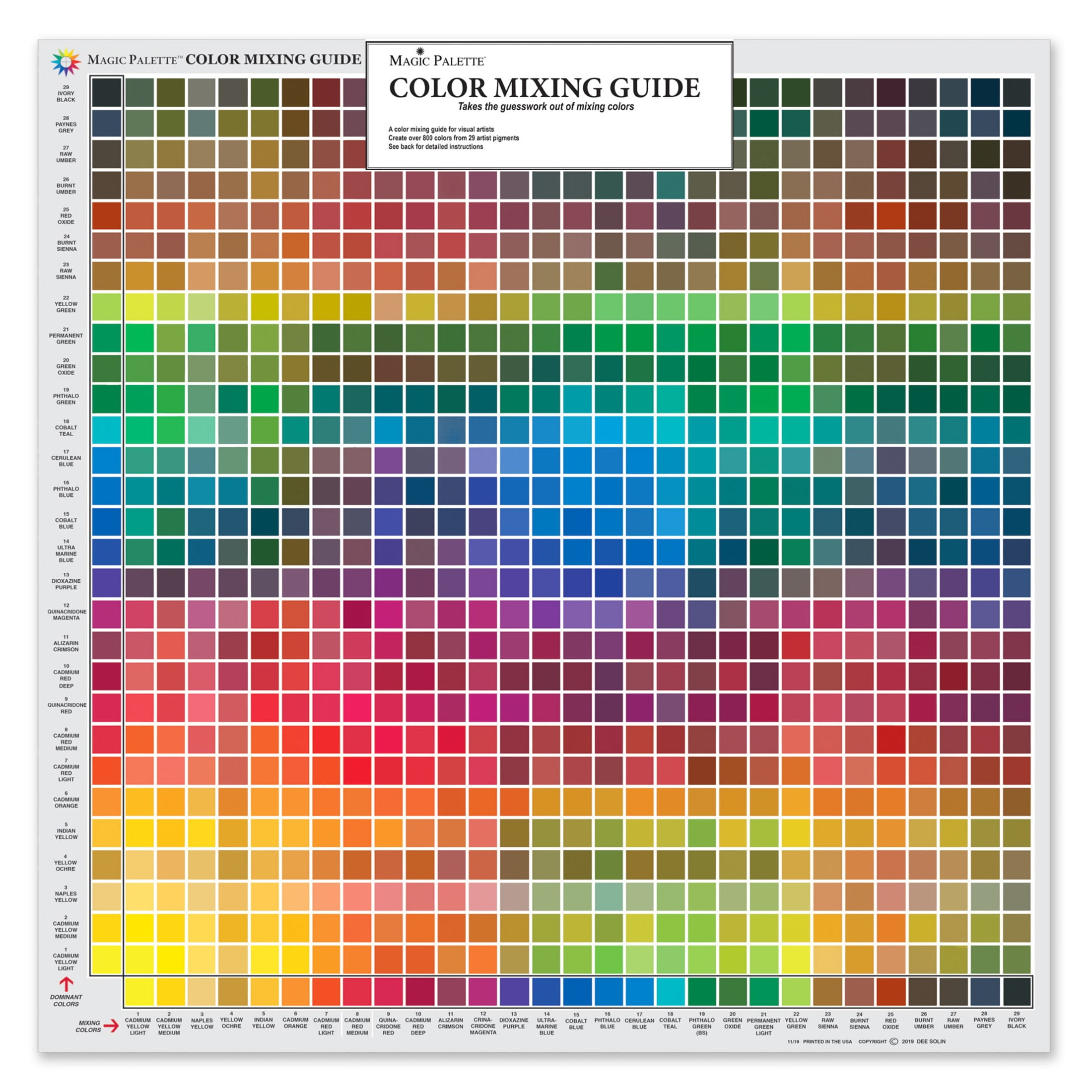 Magic Palette Studio Color Mixing Guide - Walmart.com
