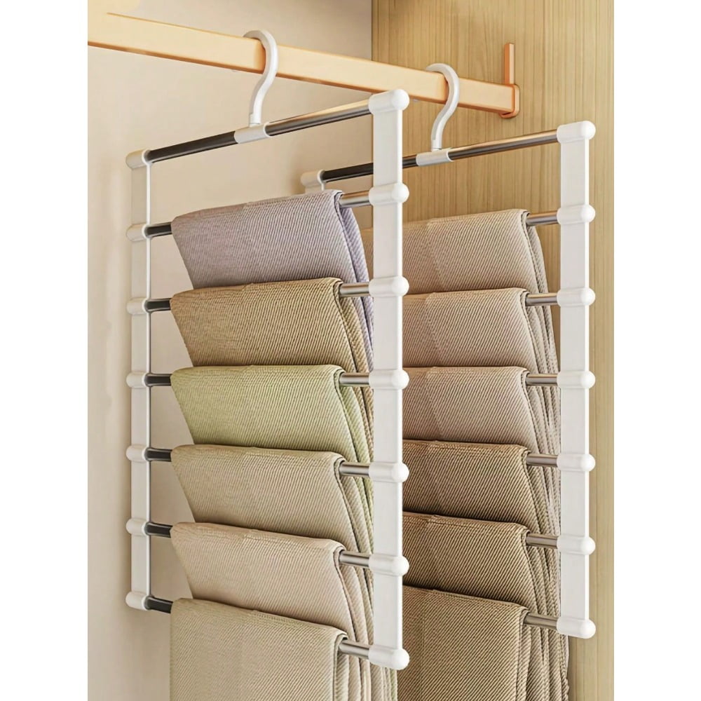 Magic Pant Rack - Foldable Jeans & Scarf Hanger, Space-Saving Wardrobe ...