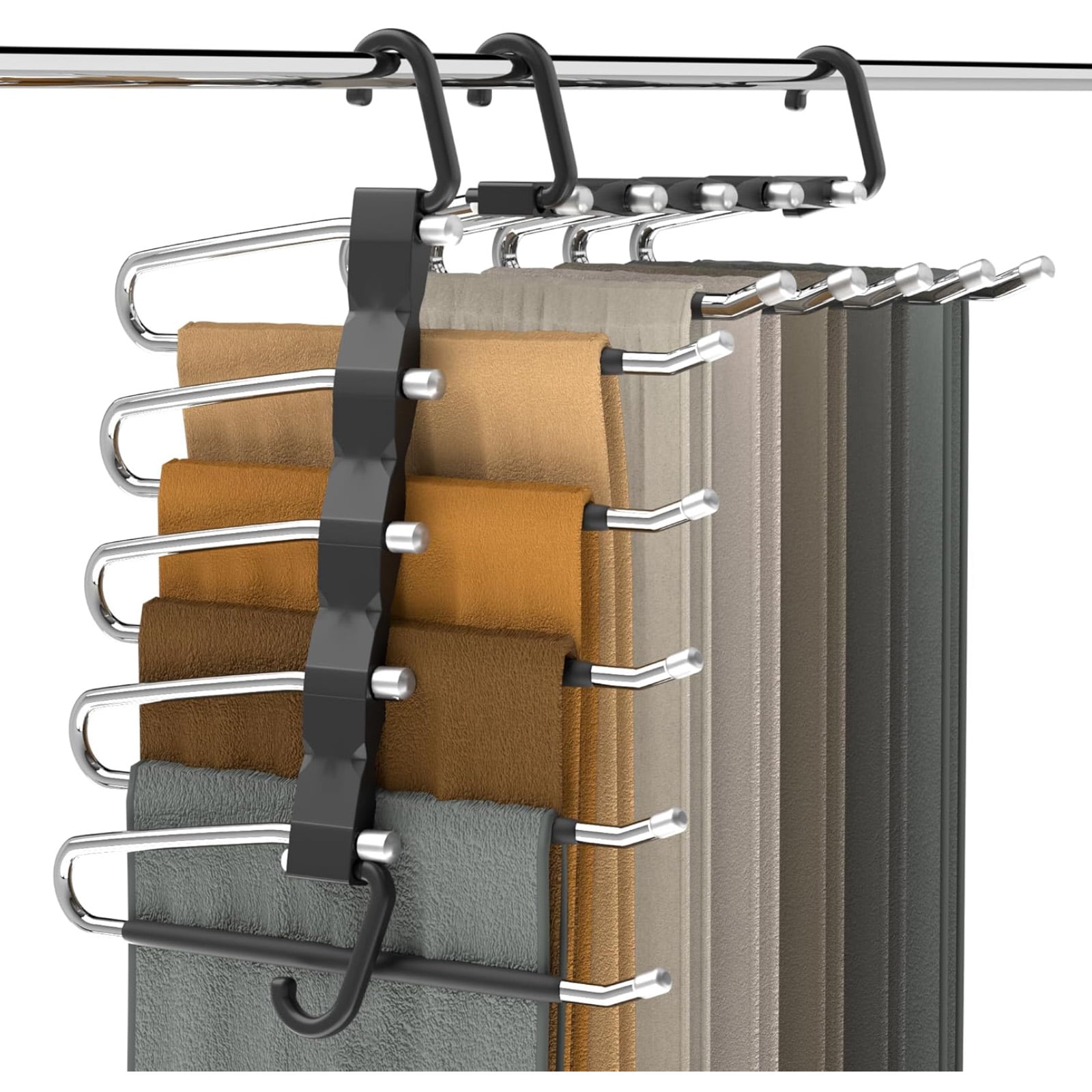 Magic Pants Hangers Space Saving - 2 Pack for Closet Multiple Layers ...