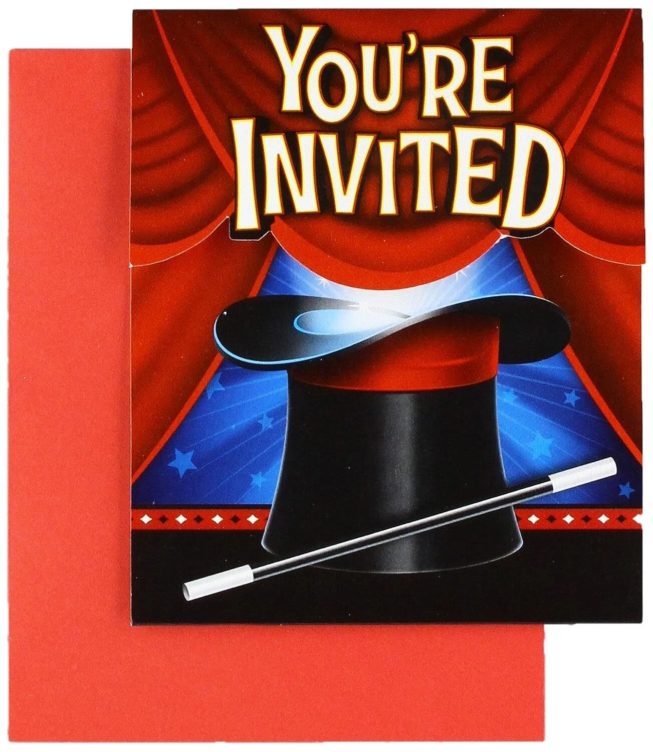 Magic Party Magician Illusion Trick Kids Birthday Party Invitations W ...