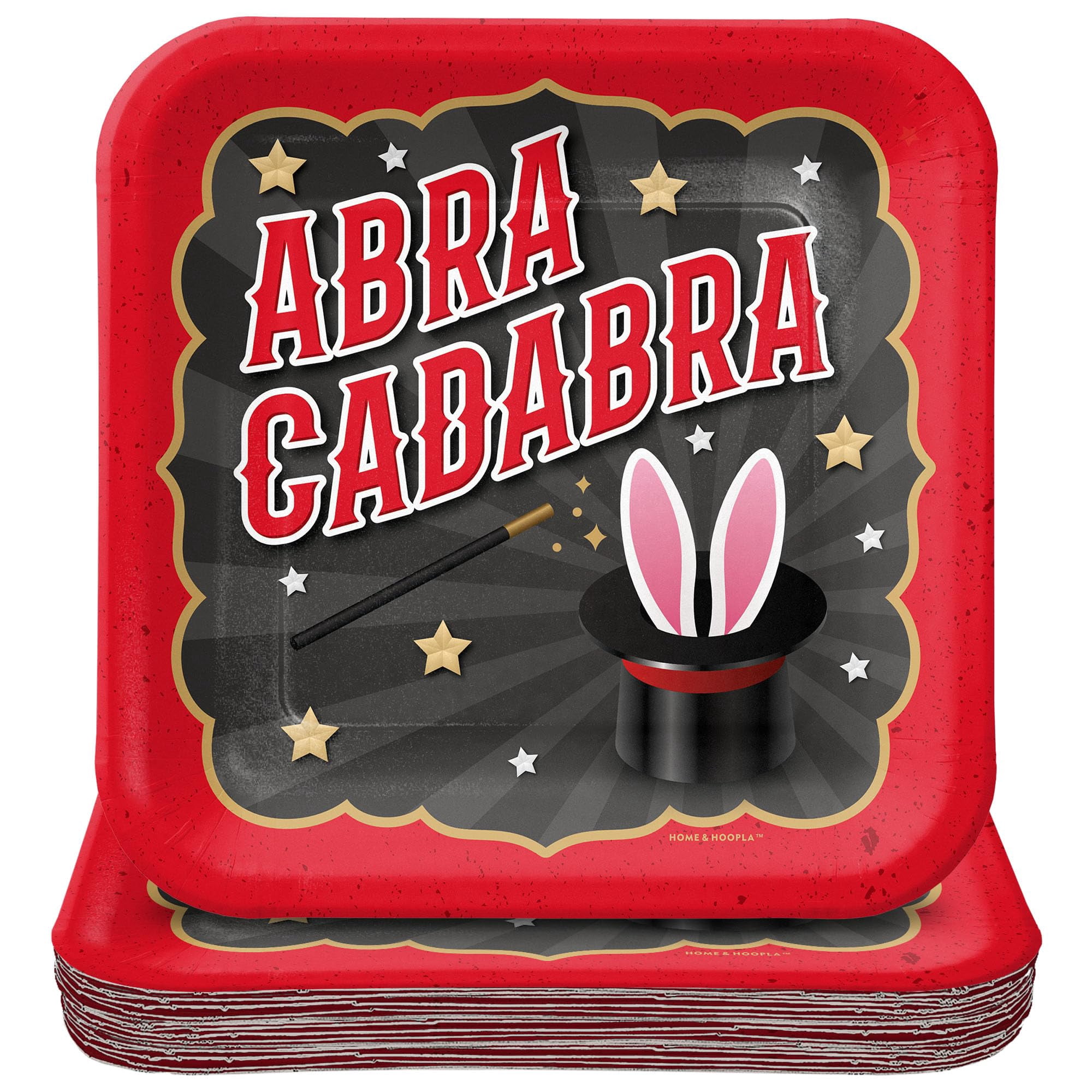 Magic Party Supplies - Abracadabra Magician Square Paper Dessert Plates ...