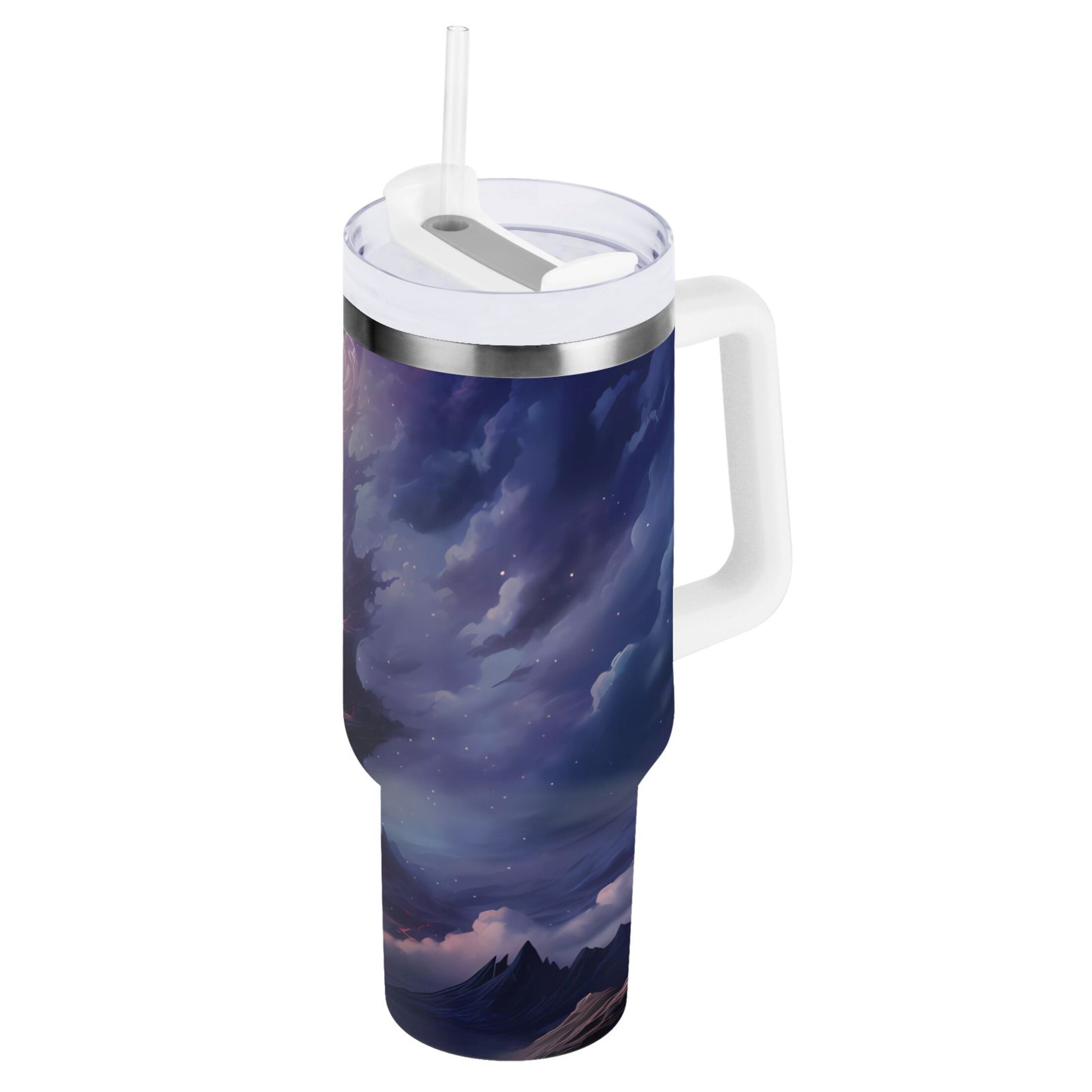Magic Pattern Tumbler with Handle and Straw Insulated Travel Mug ...