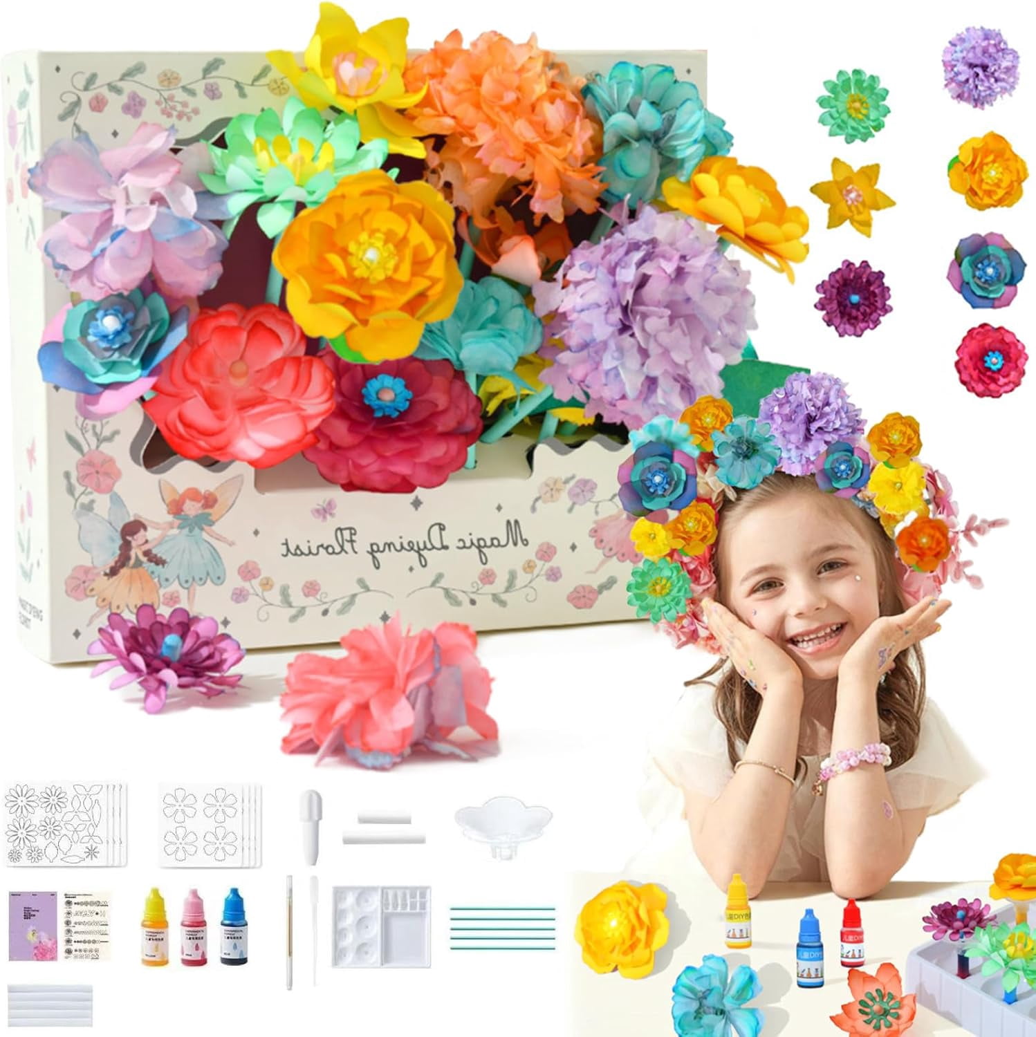 Magic Petal Flower Art Kit,Diy Paper Flower Craft Kit, Poke In Art Kits ...