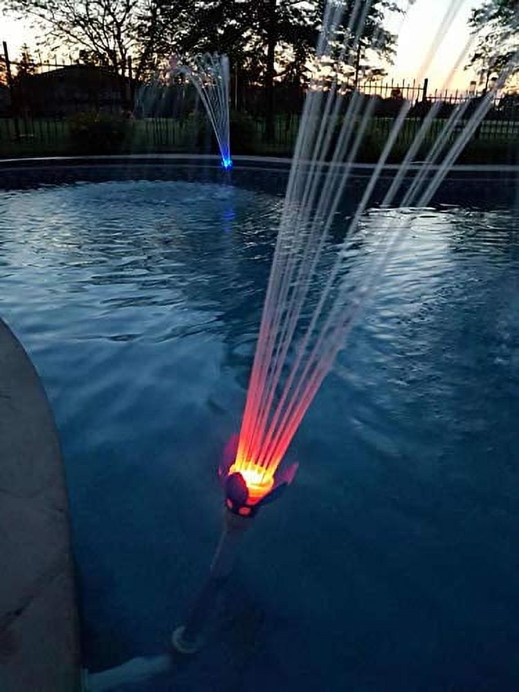 Magic Pool LED Water Powered Swimming Pool Fountain with Color Changing ...
